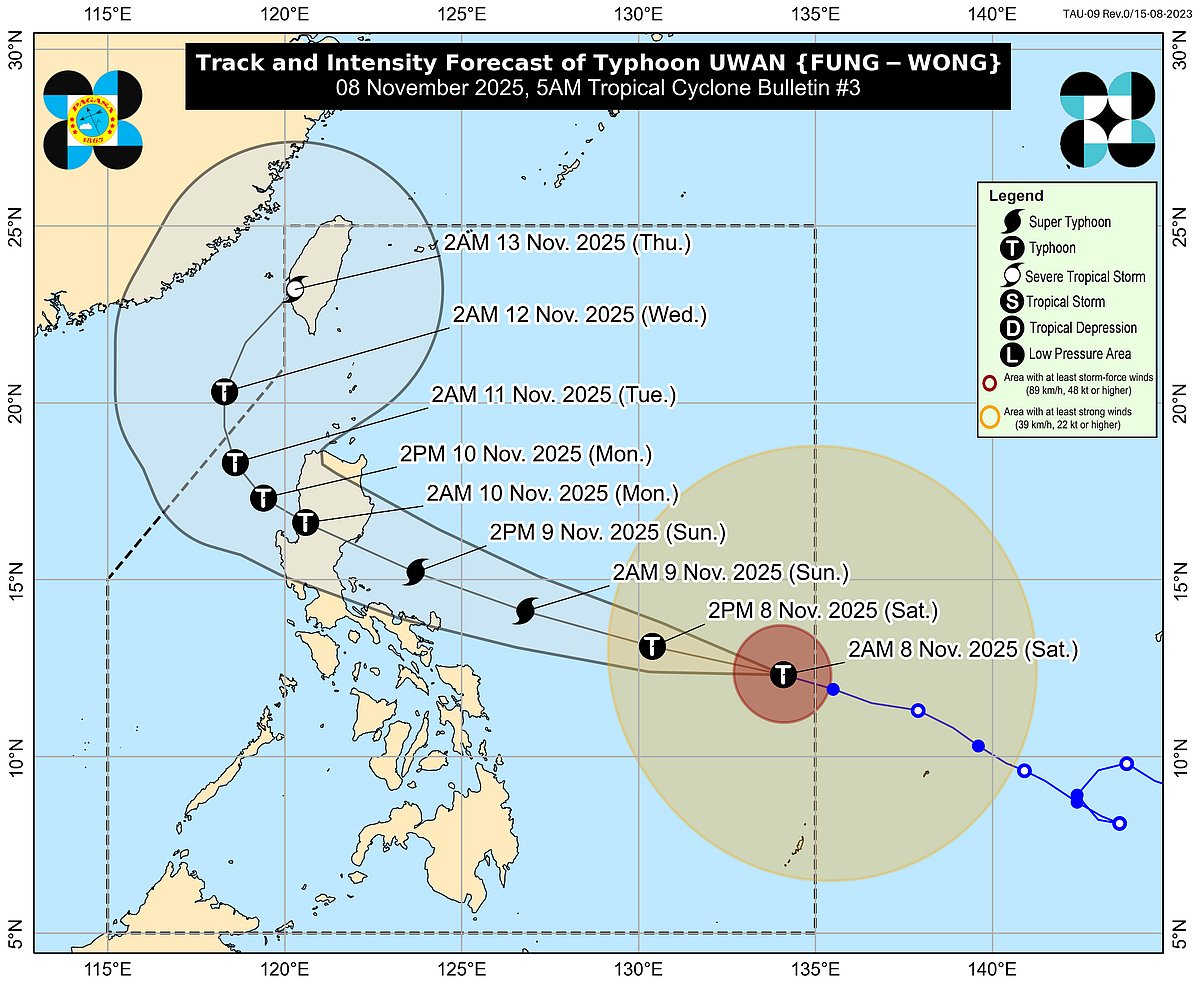 Typhoon Uwan strengthens over Philippine Sea, may reach super typhoon ...