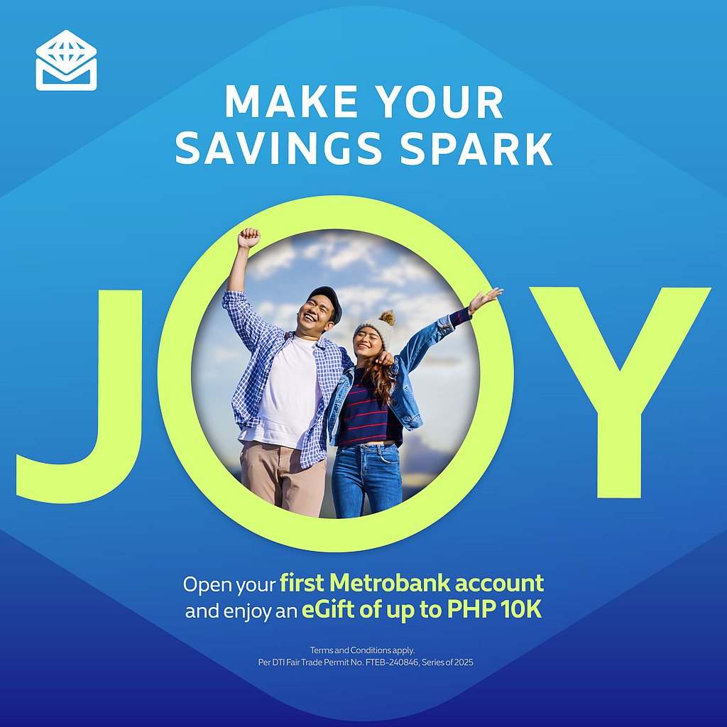 Spark joy in every goal, turn your savings into rewards with Metrobank