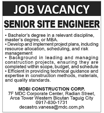 MDBI CONSTRUCTION CORP.