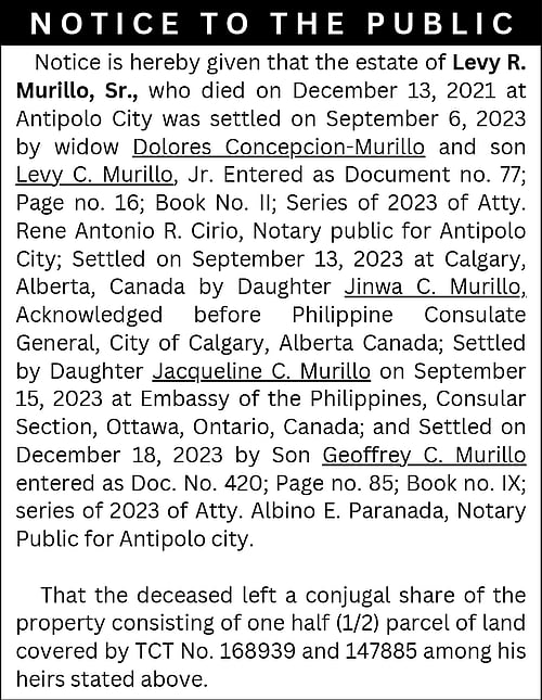 Notice: Levy Murillo