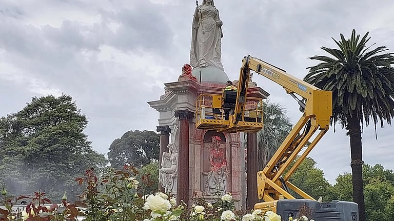 Statue toppled as Australians reckon with bloody past
