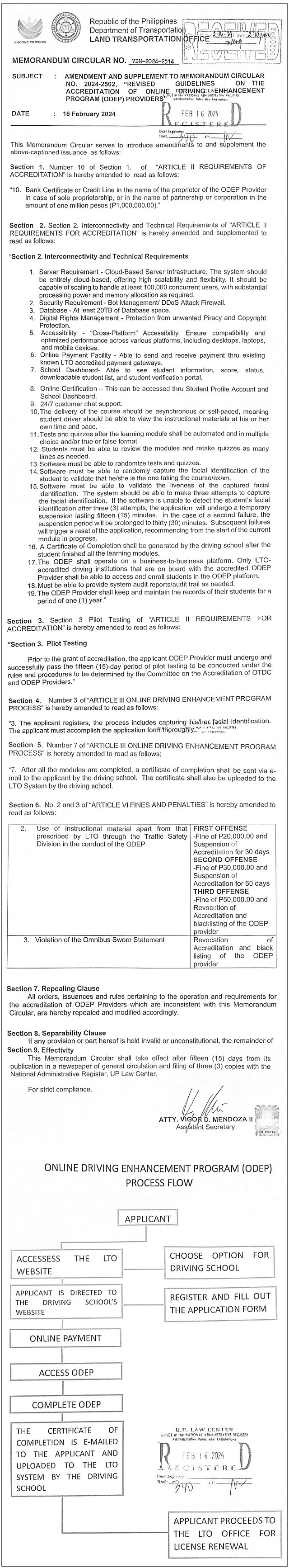 LTO Memo Circular No 2514