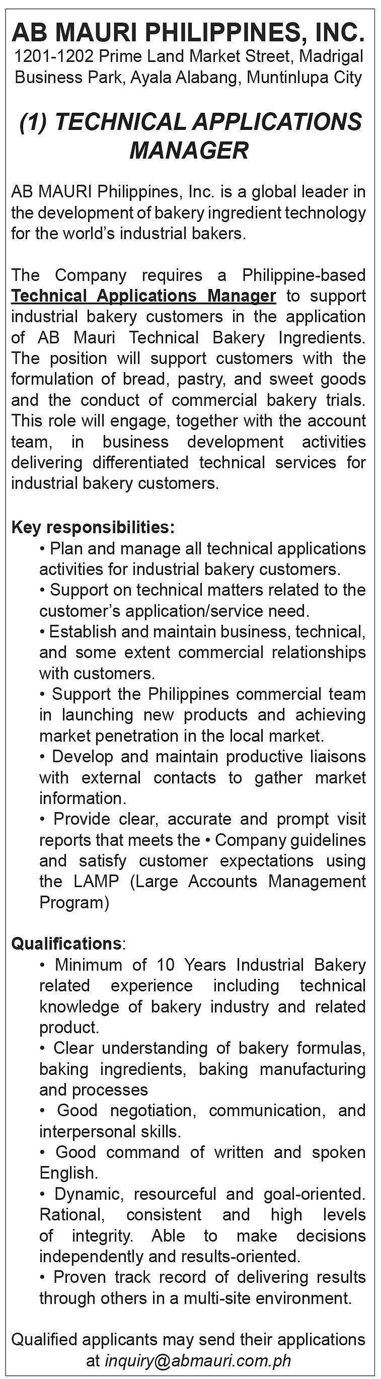 AB MAURI PHILIPPINES, INC.