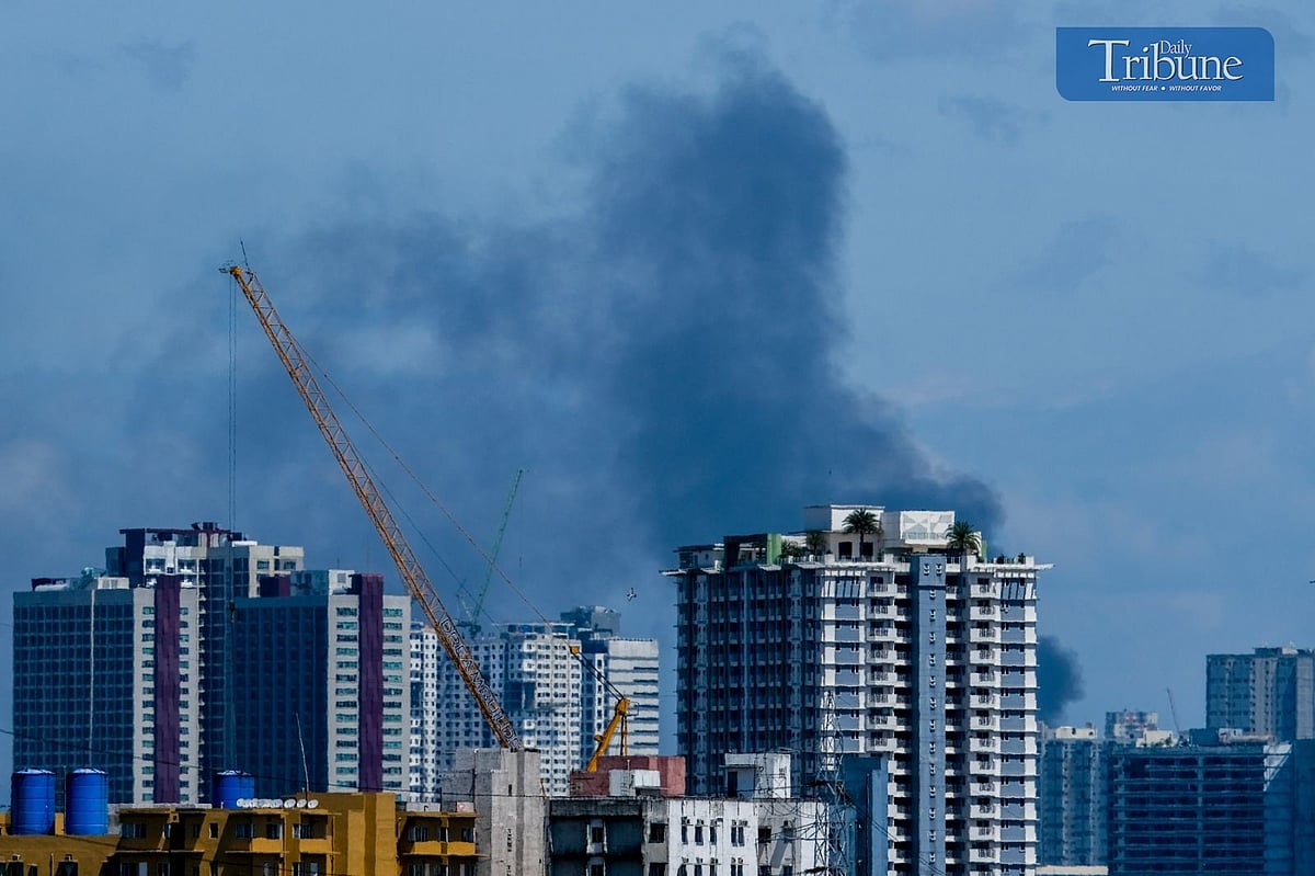 QC fire seen from afar