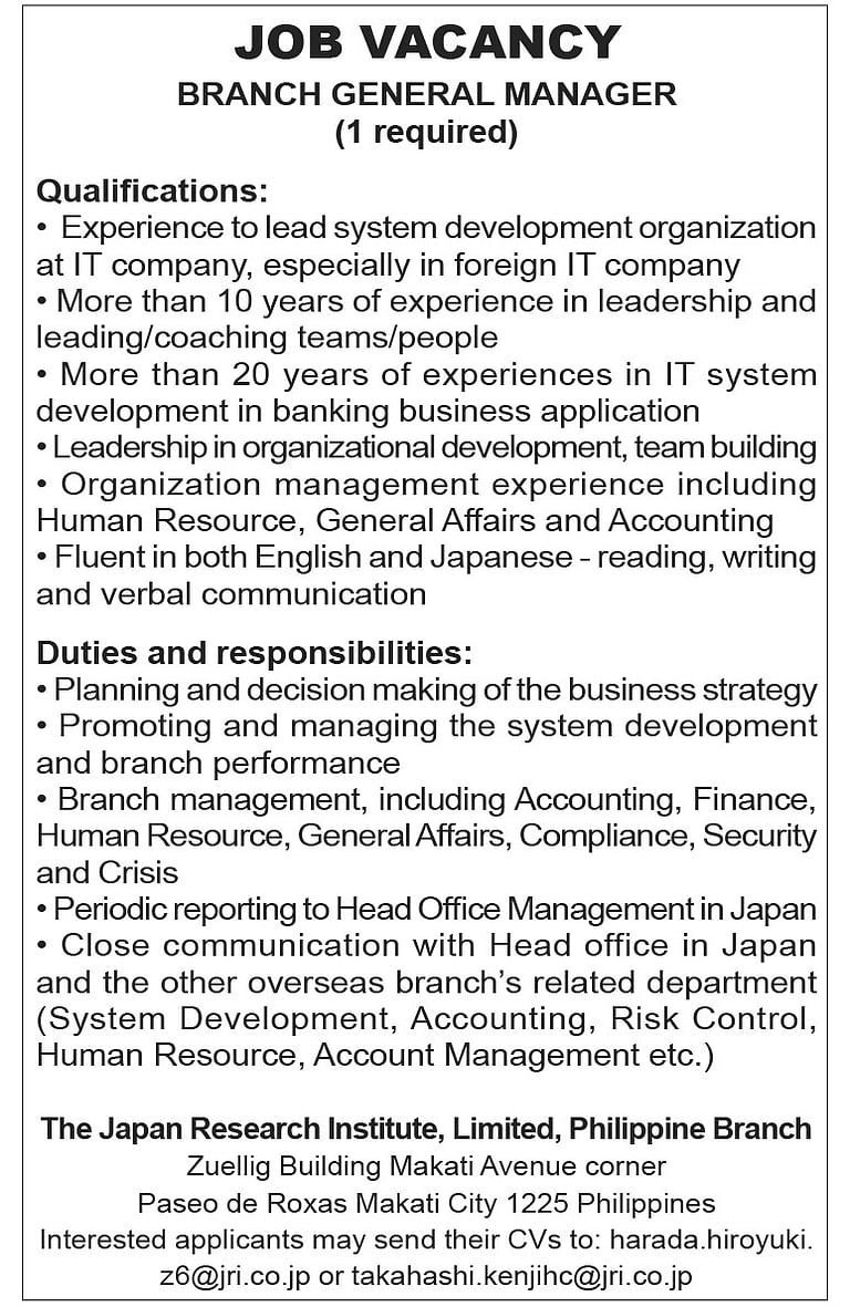 The Japan Research Institute, Limited, Philippine Branch