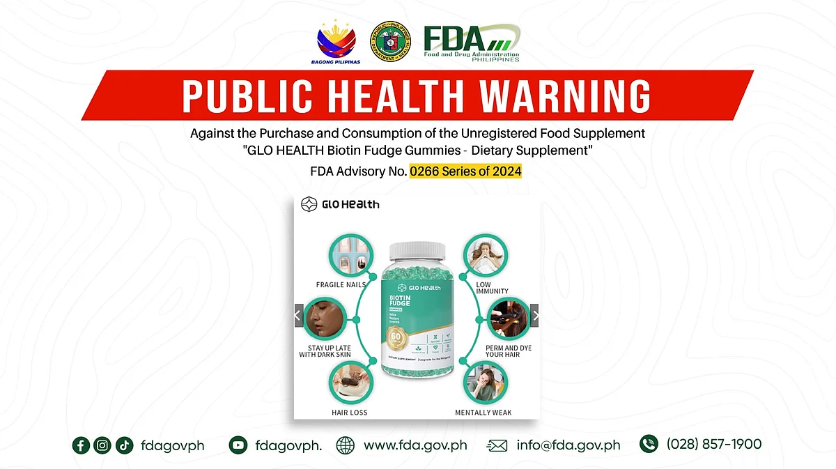 FDA warns vs purchase of unregistered dietary supplement FDA warns vs purchase of unregistered dietary supplement