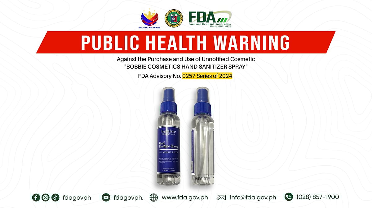 FDA flags hand sanitizer spray