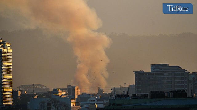 Towering smoke
