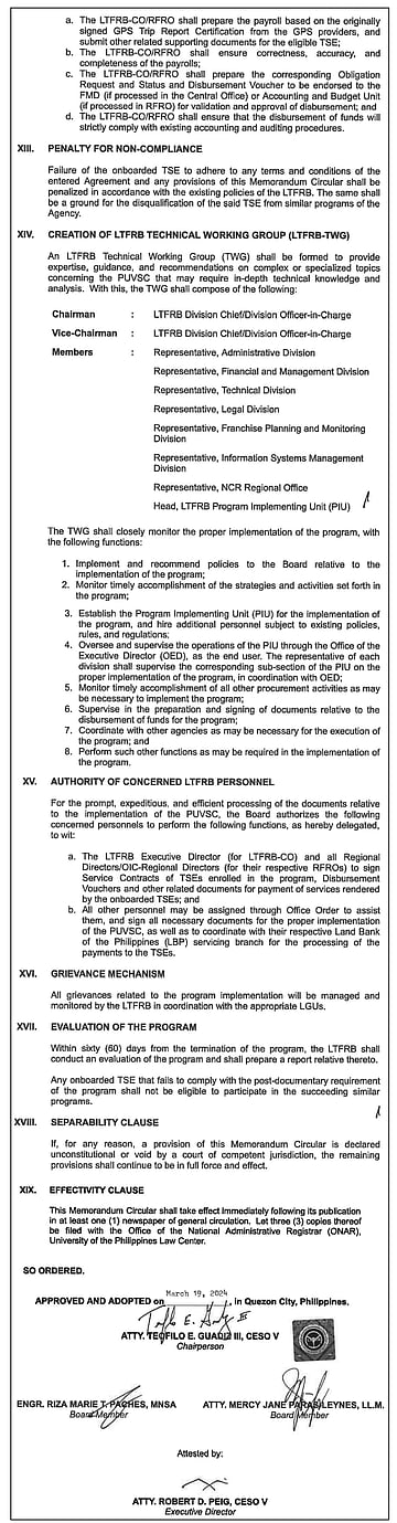 LTFRB Memorandum Circular No. 2024-006