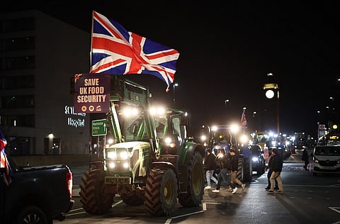UK farmers stage tractor protest outside parliament