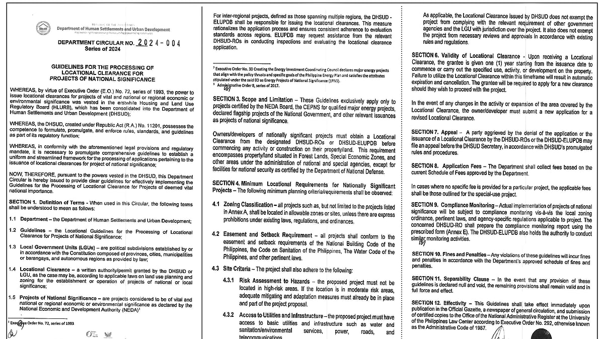 DHSUD Department Circular No. 2024-004