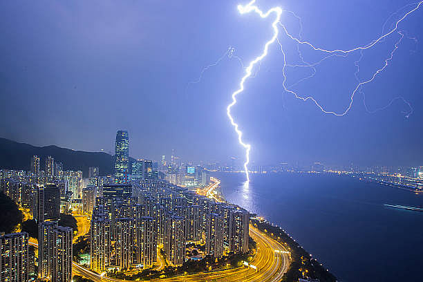 Nearly 10,000 lightning strikes lash Hong Kong