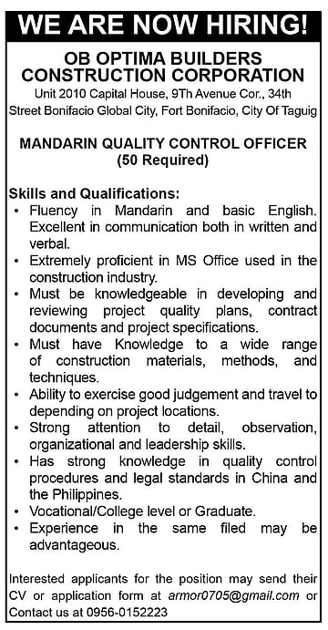 OB Optima Builders Construction Corporation