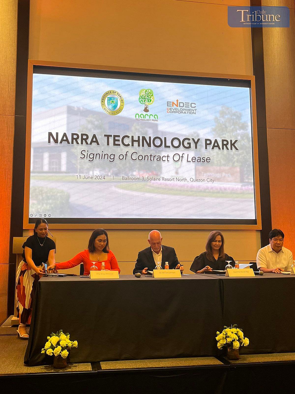 Tarlac, Narra Technology sign agreement to develop technology park