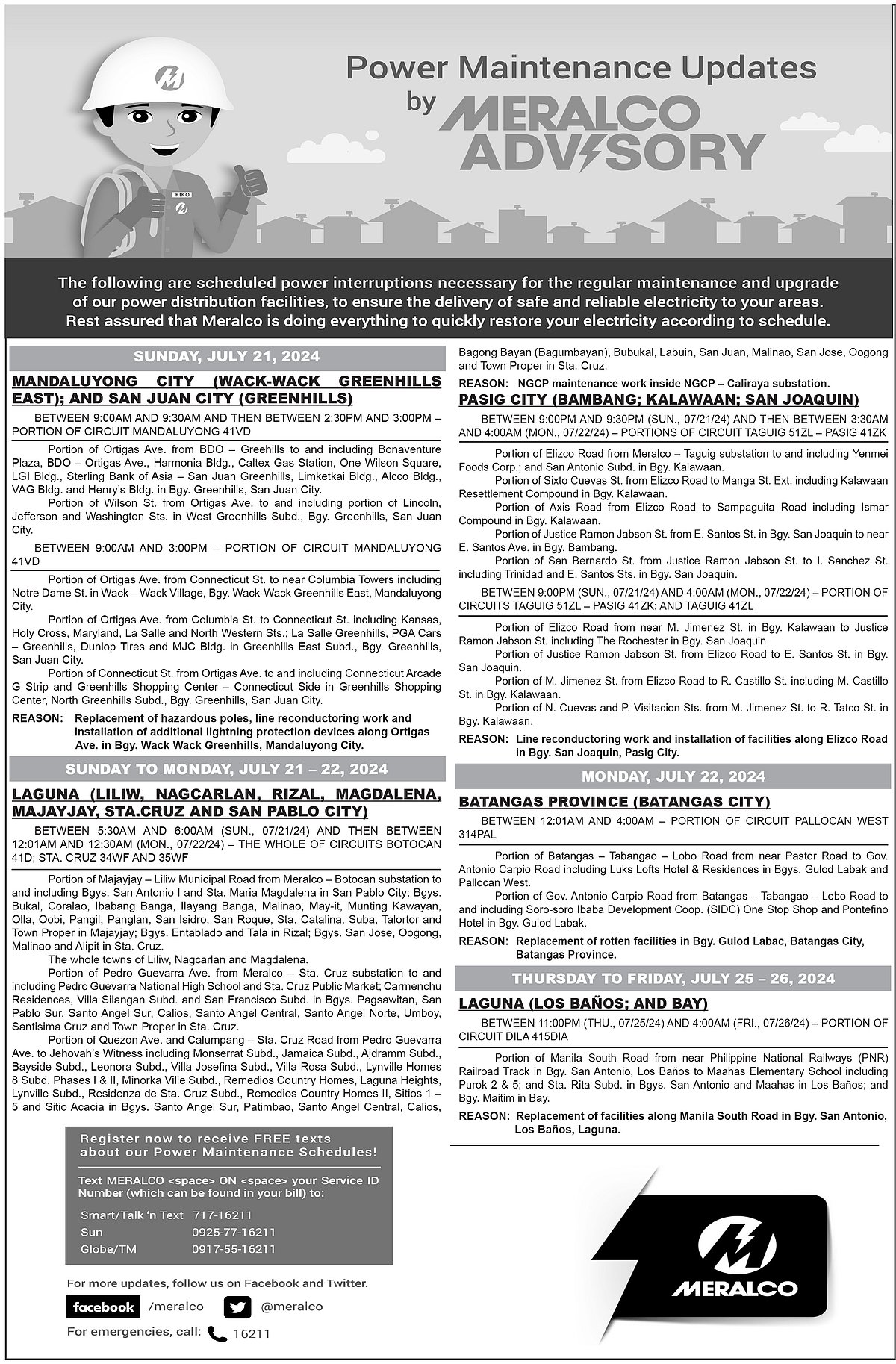 Meralco Advisory