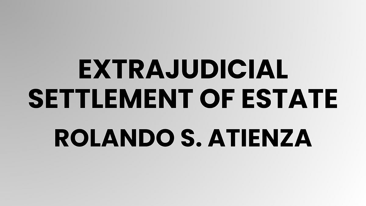 Extrajudicial Settlement of Estate