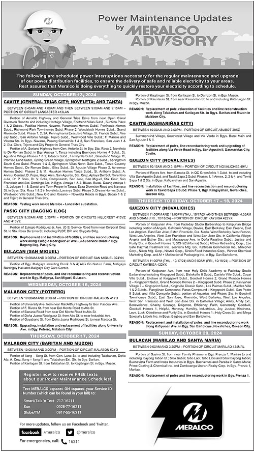 Meralco Advisory