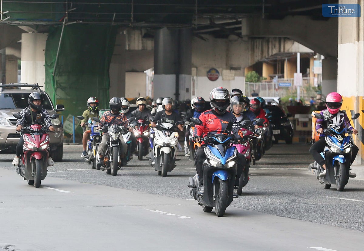 Motorcycles on EDSA northbound