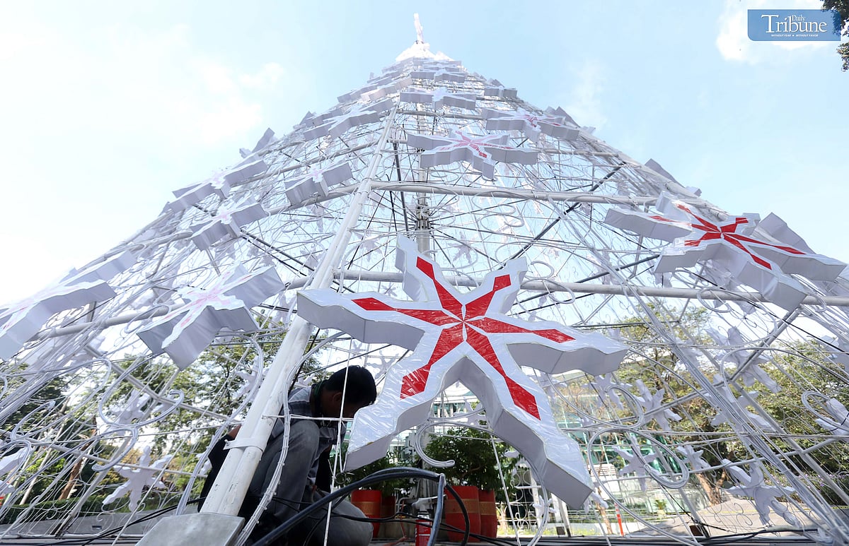 QC rigs giant Christmas tree up ahead of 11 Nov. lighting