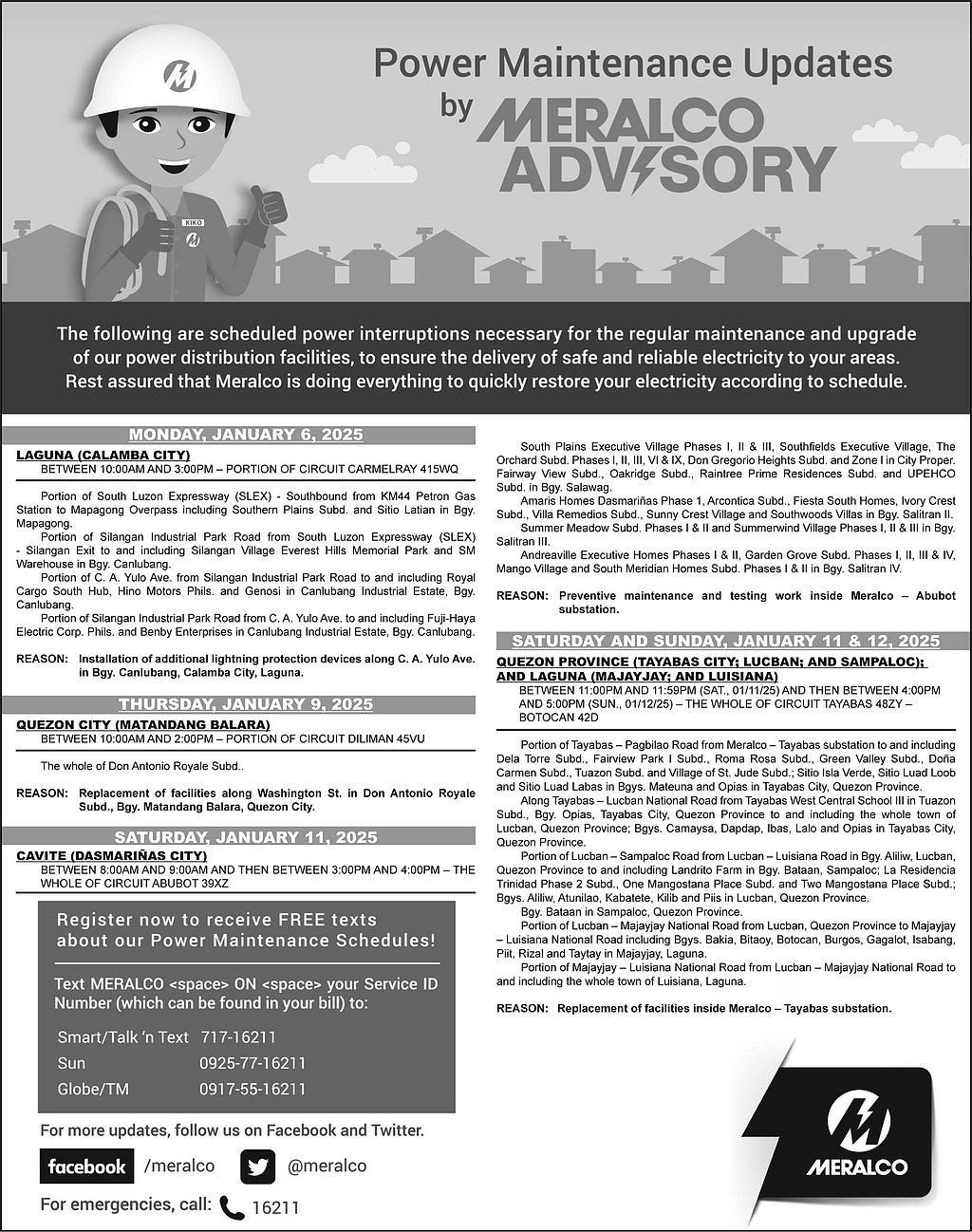 Meralco Advisory