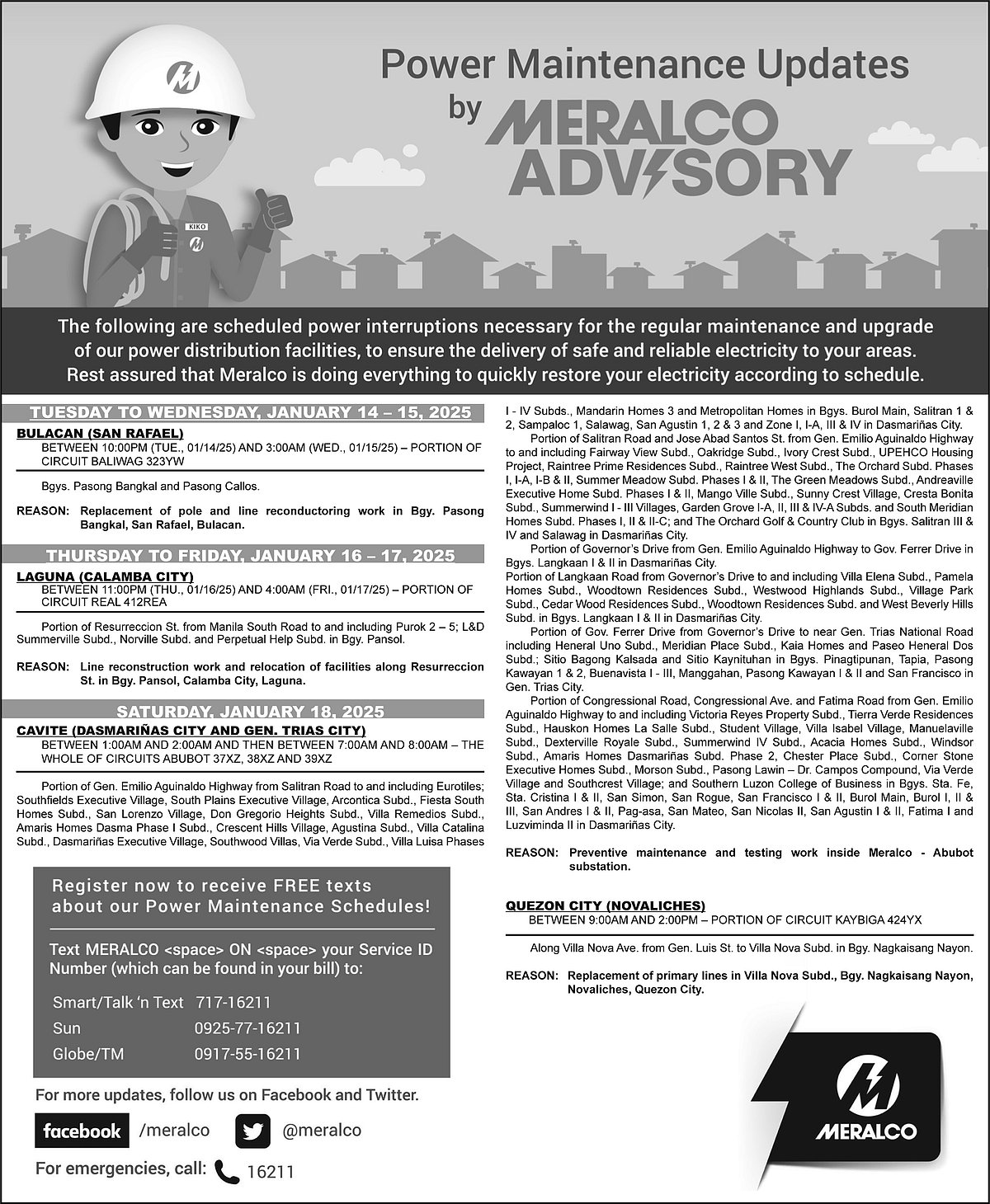 MERALCO ADVISORY