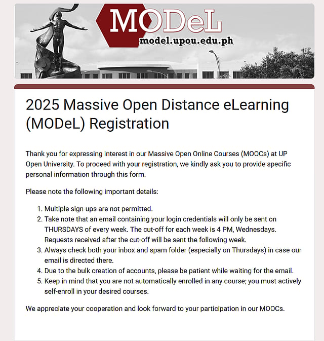 UP Open University offering 44 self-paced online course for free