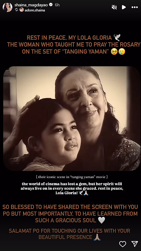 Shaina Magdayao Honors Gloria Romero, Her Rosary Prayer Mentor, in ...
