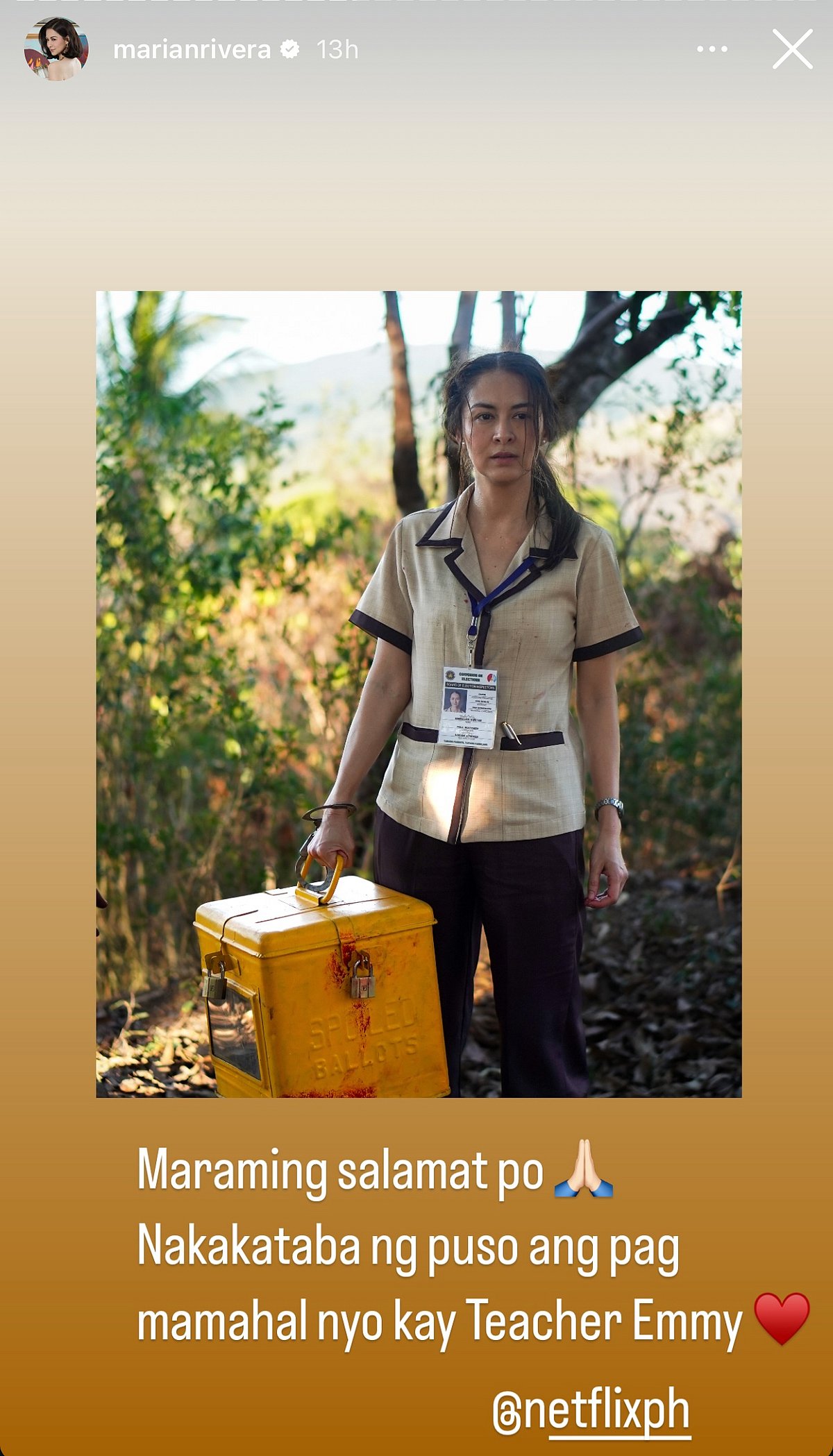 Award-Winning 'Balota' Starring Marian Rivera Debuts at #1 on Netflix PH