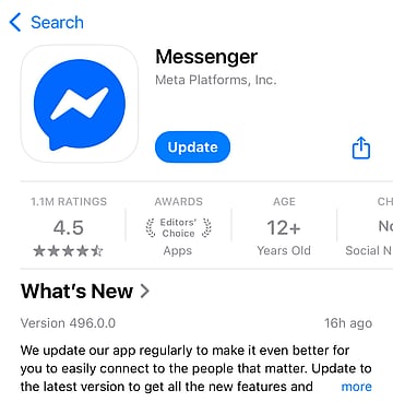 Messenger Revives Classic Blue Logo in Latest iOS Update