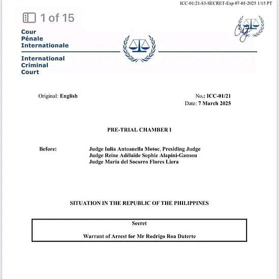 ICC Issues Arrest Warrant for Former President Duterte Over Crimes ...