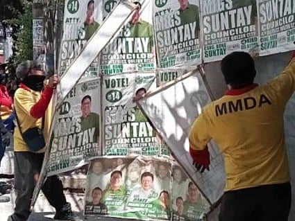 MMDA starts clearing poll materials