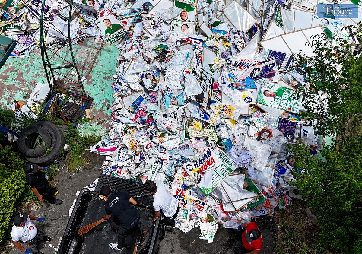 Election tarps unloaded for upcycling