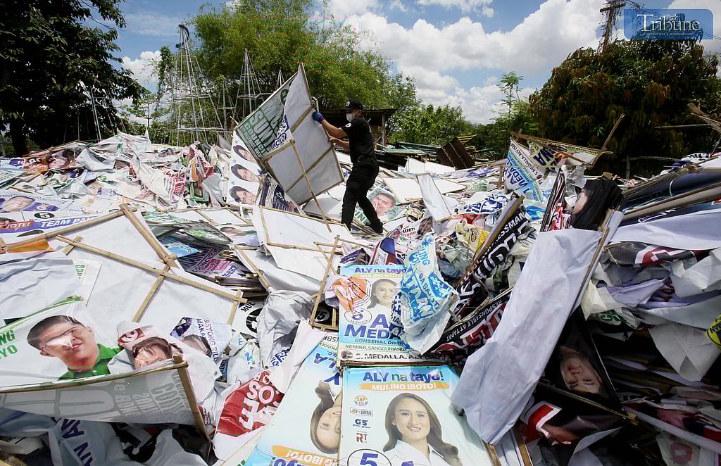Election tarps unloaded for upcycling