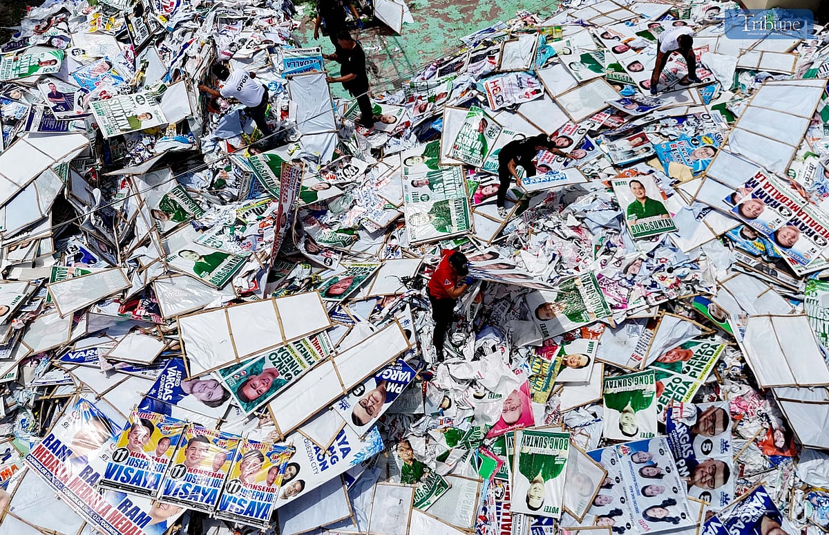 Election tarps unloaded for upcycling