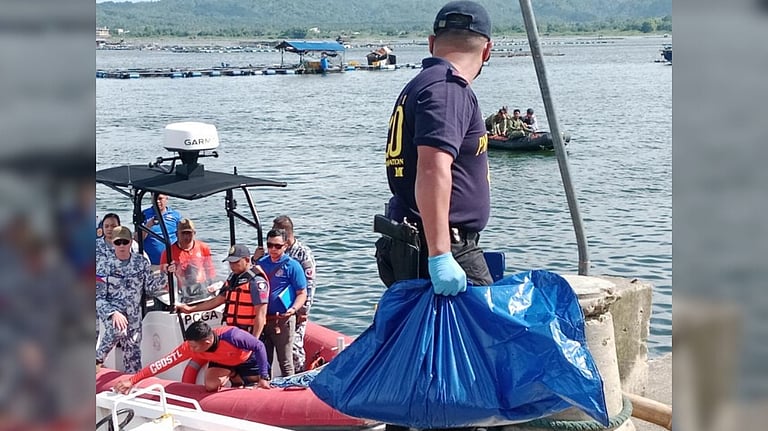 PNP Forensics examining 91 skeletal remains recovered from Taal Lake