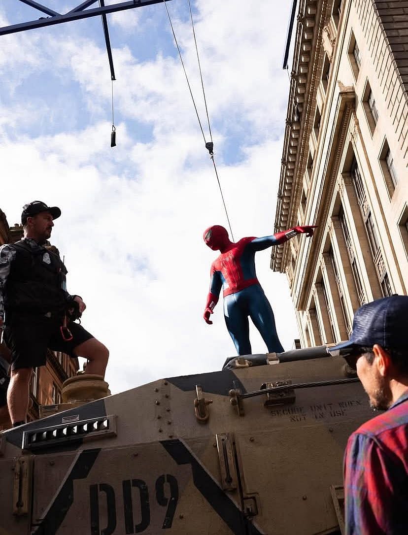 Holland teases fans with new Spider-Man movie set photos