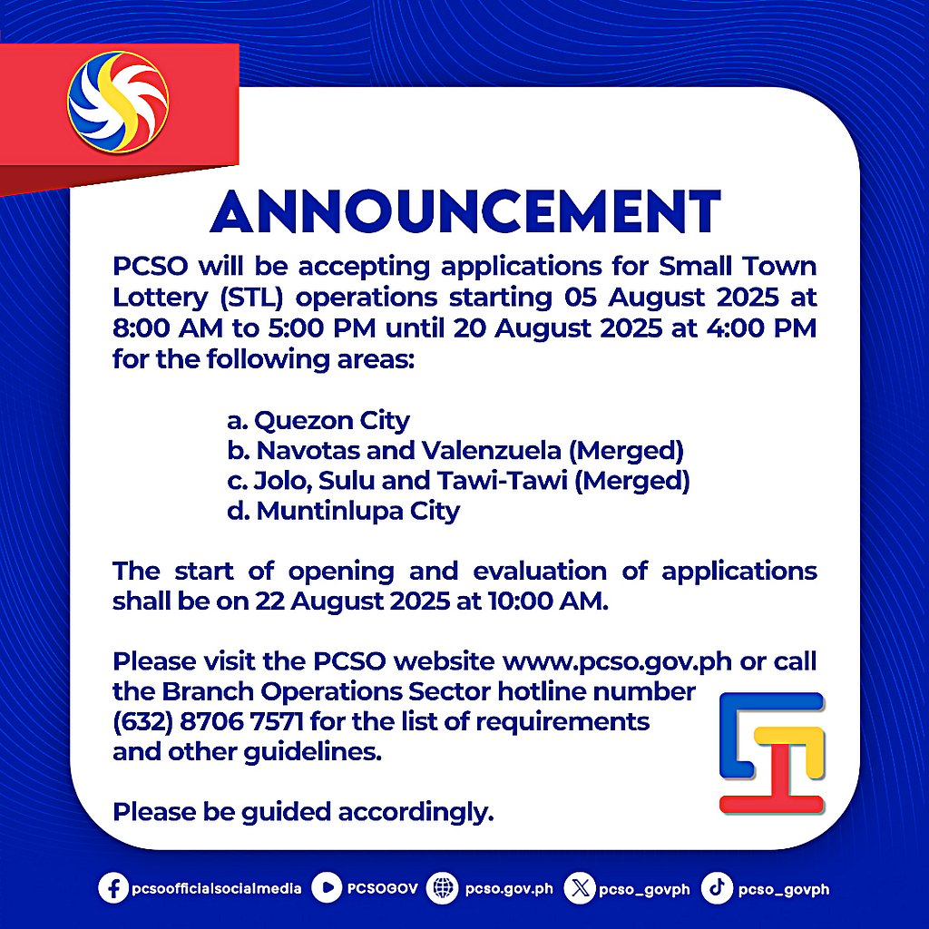 PCSO Announcement
