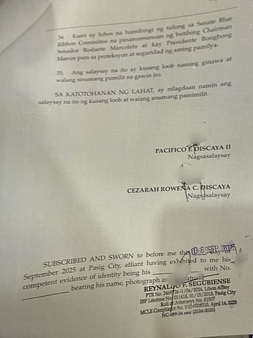 Discayas submit affidavit on corruption in DPWH projects