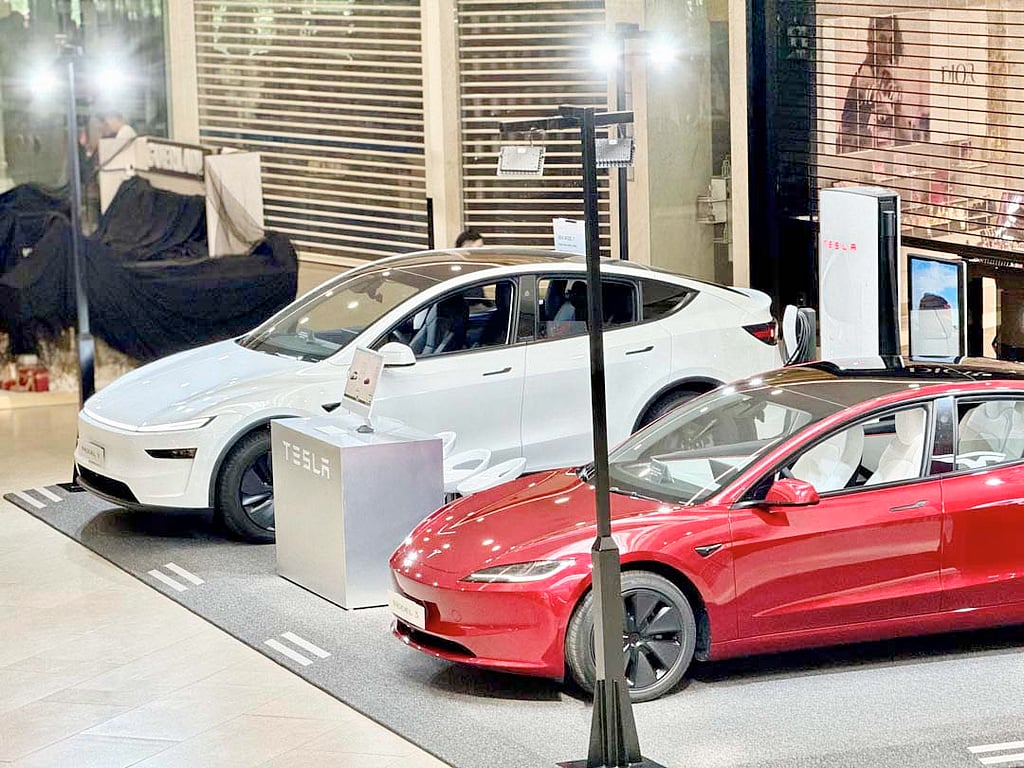 Tesla displays latest EVs at The Podium