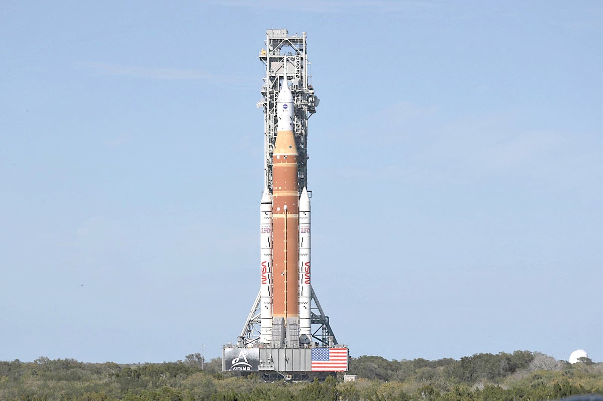 NASA moves its moon rocket to launch pad