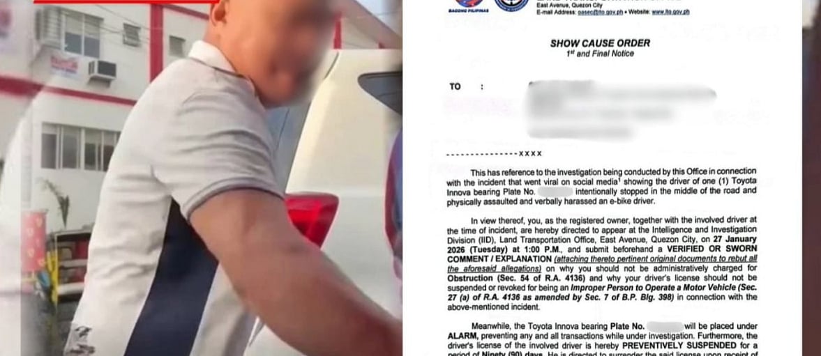 LTO orders show-cause vs government employee in viral road rage case