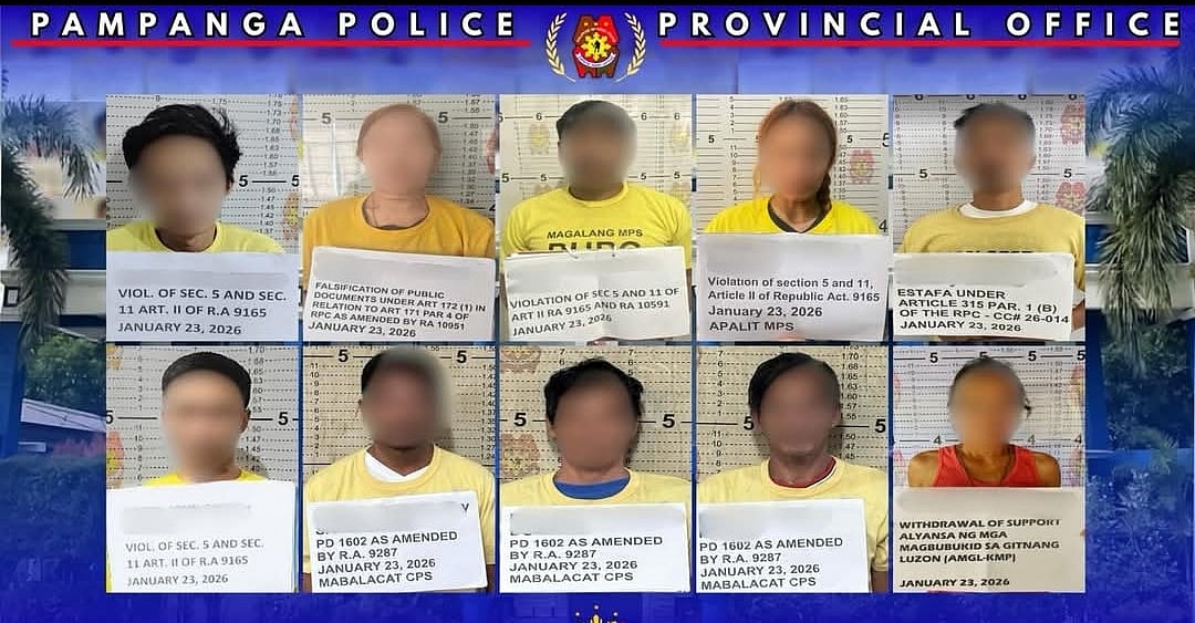 Pampanga police arrest top drug suspect, 10 others in province-wide raids