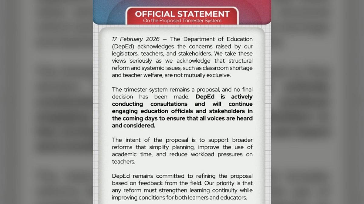 DepEd cautioned re its Trimester Plan