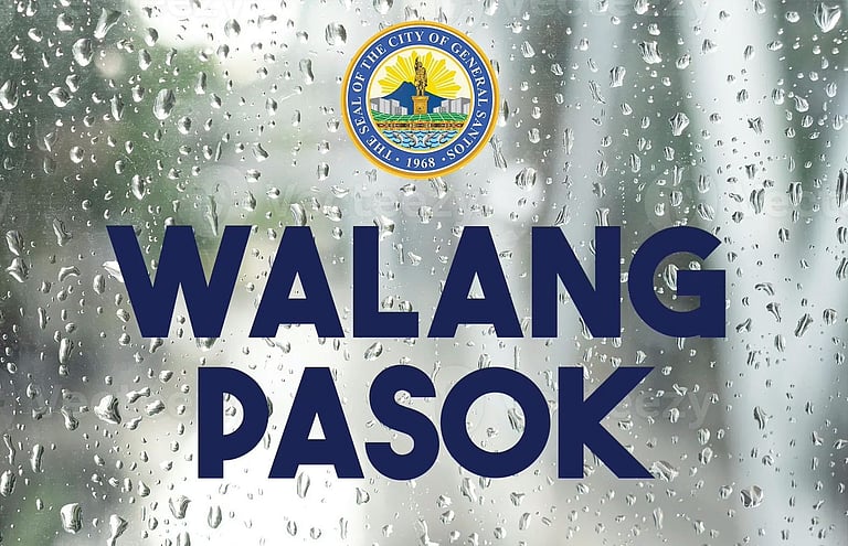 Classes suspended in General Santos City due to heavy rains