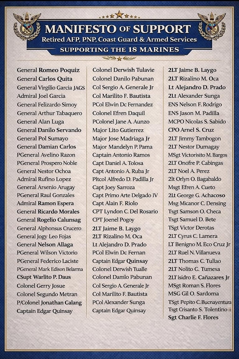 Retired Officers and Moro Leaders Rally Behind Ex-Marines' Corruption ...