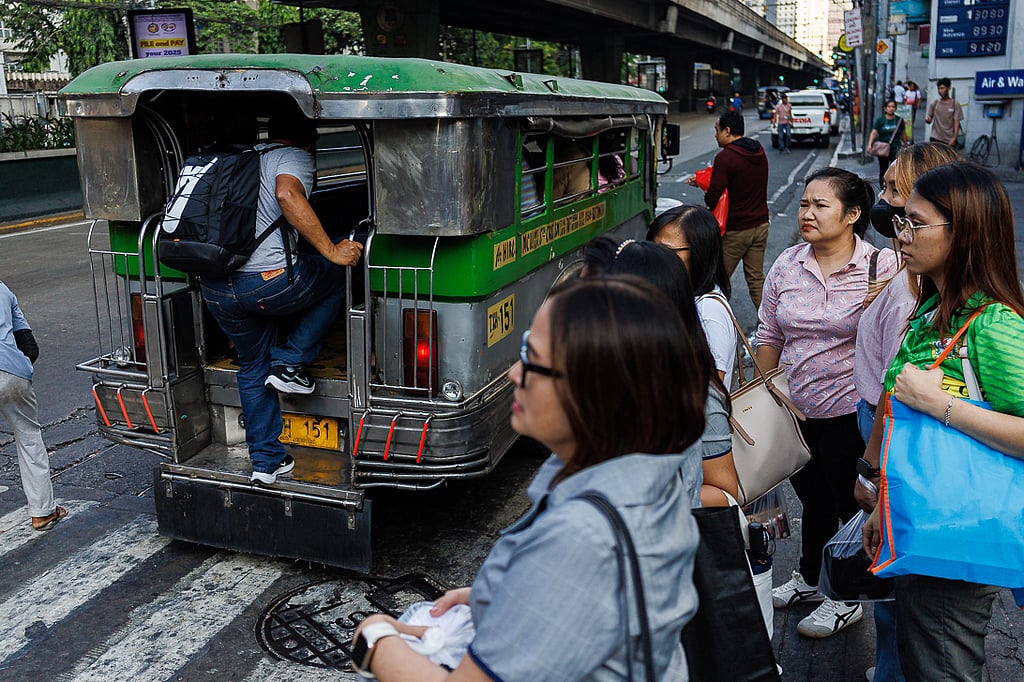 Fewer jeepneys ply the road as nationwide transport strike begins
