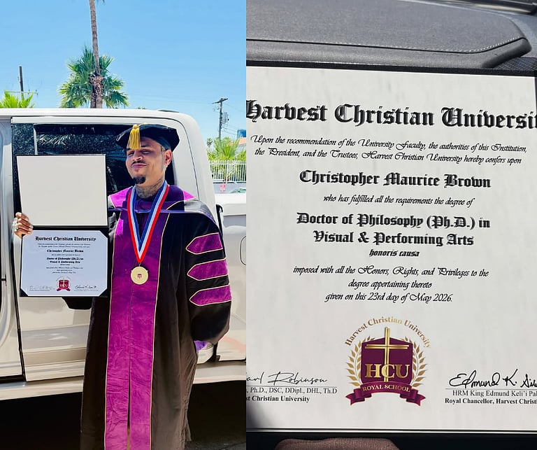 Chris Brown gets honorary Ph.D. in Visual and Performing Arts