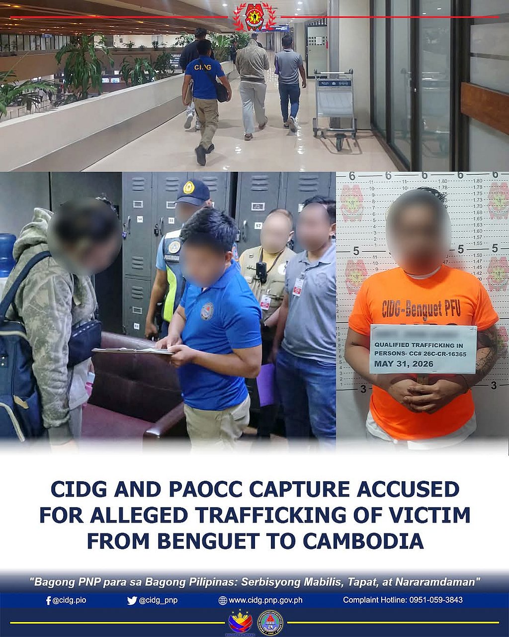 Human trafficking suspect arrested at NAIA upon return from Cambodia