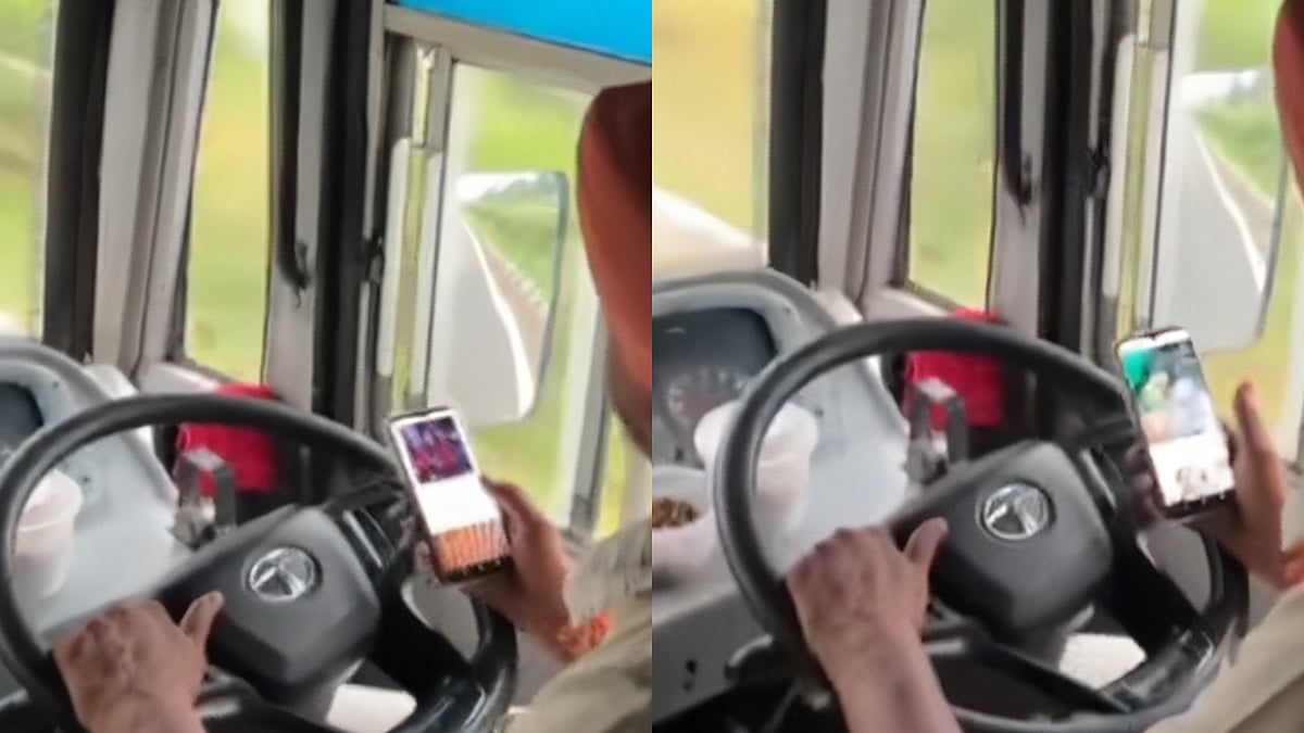 Punjab Roadways bus driver suspended after caught on video watching ...