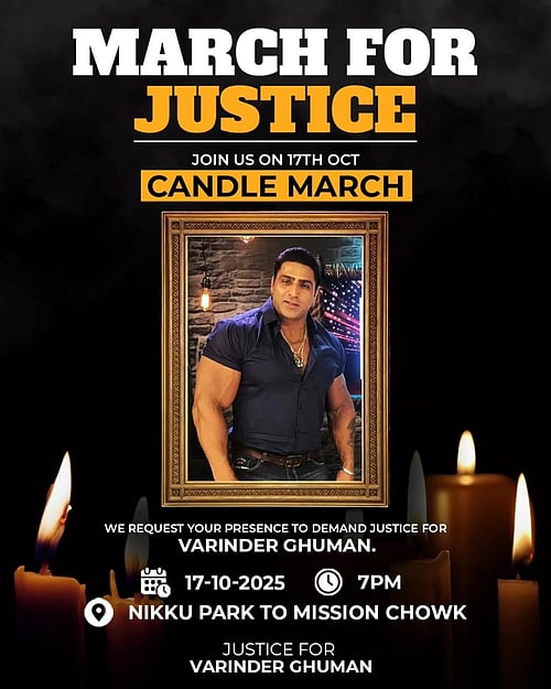 Varinder Ghuman's family to organize candle March in Jalandhar